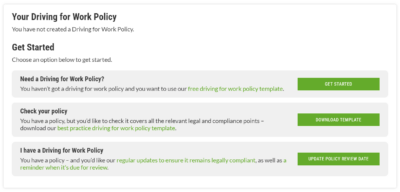 Driving for Work Policy Template Builder - Driving for Better Business