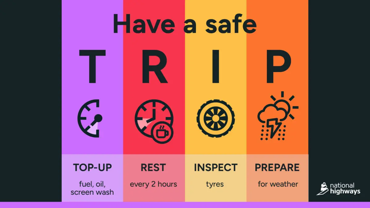 National Highways Safe T.R.I.P. campaign - share with drivers